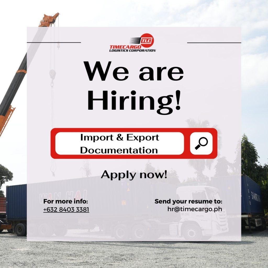 IMPORT AND EXPORT DOCUMENTATION – Timecargo Logistics Corporation